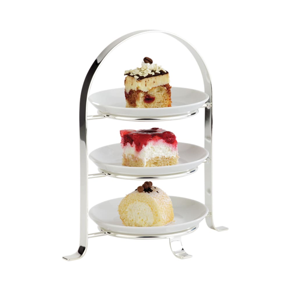 3 Tier Chrome Cake/Afternoon Tea Stand 25.5 x 22.5cm DISCON